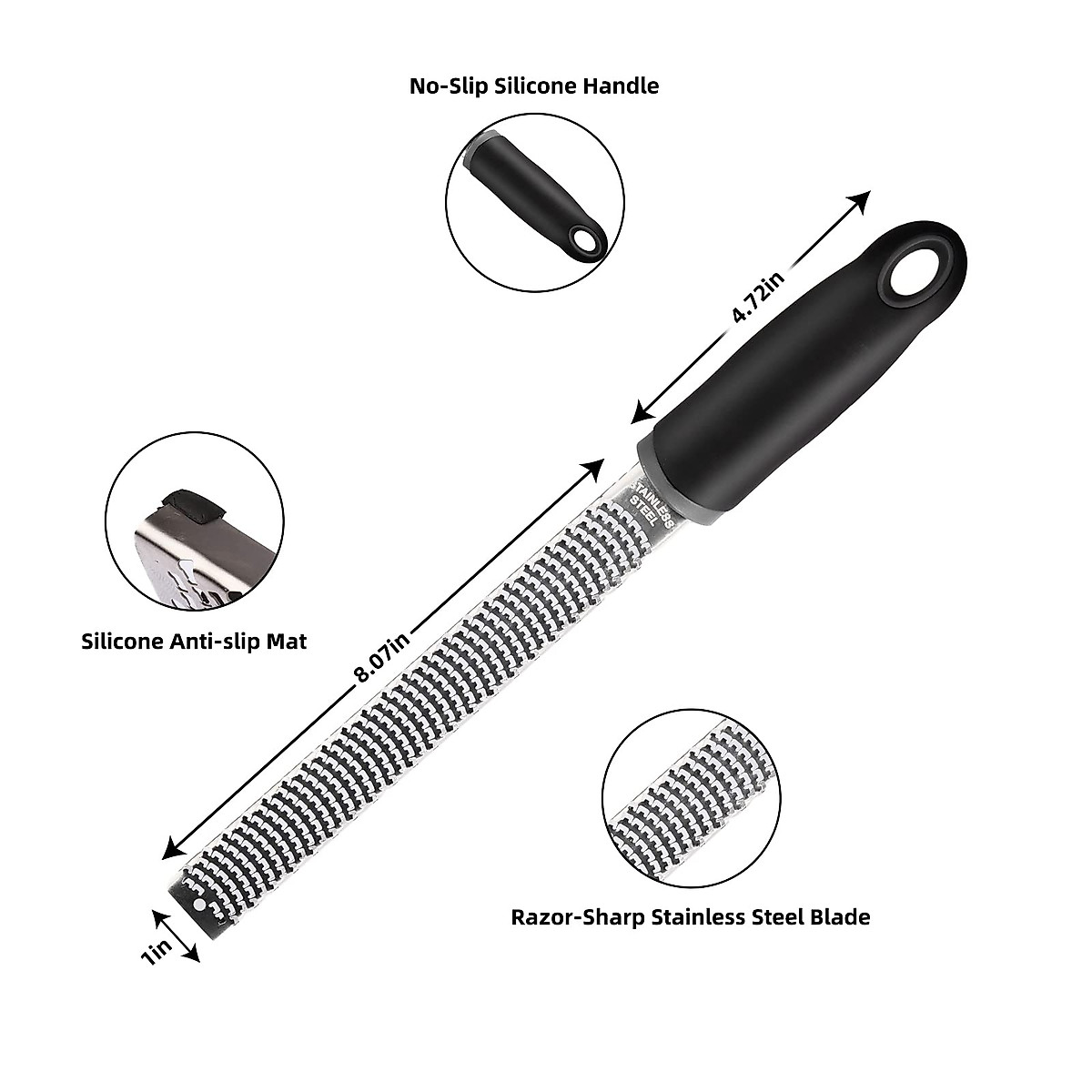 esLife Grater for Kitchen, 3 Pack Zester Stainless Steel, Kitchen Tool for Cheese, Lemon,chocolate, Ginger, Potato, Vegetable & Fruit