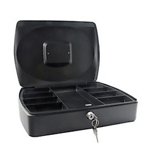 Q-Connect Cash Box 10 Inch Black