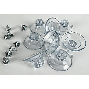 Wis-Sales (8-Pack Small 1 1/4 Inch) Pennsylvania Heavy Duty Suction Cups with Screws Signs, Radar Detector, thermometers, Bird feeders, and more.