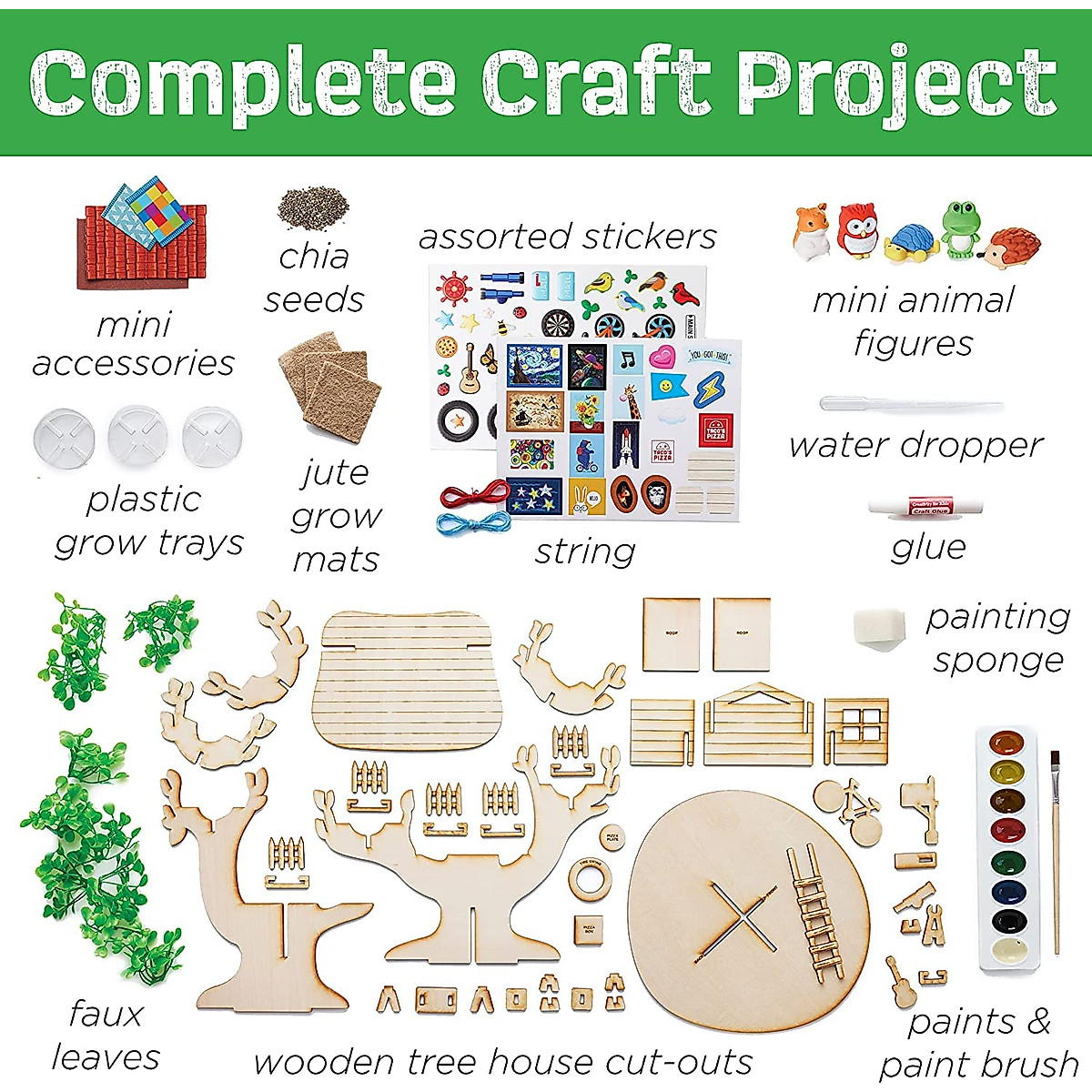 Creativity for Kids Build and Grow Tree House Craft Kit - Treehouse Playset Toy for Boys and Girls, Classic Toys for Kids