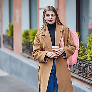 Pink Lightweight Backpack Preppy Patches Nylon Backpack Rainbow Heart Smile Waterproof Travel Bag Pack for Girls and Students Back to School