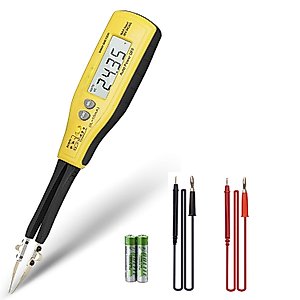 Digital SMD Tester - Auto Ranging 6000 Count, Handheld Mini DMM Resistance Ohmmeter, Capacitance Diode Continuity Battery Test, Portable Tweezers SMD Reader (ANNMETER AN-990C)