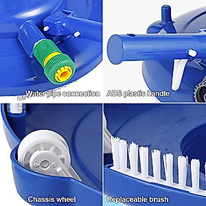 WSBART Pool Leaf Vacuum 15” Pool Leaf Sucker Swimming Pool Leaf Vacuum Cleaner for Above Ground Pool Inground Pool with Brush Mesh Bag Underwater Cleaner