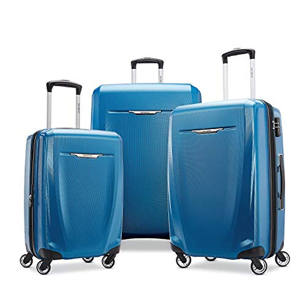 Samsonite Winfield 3 DLX Hardside Luggage with Spinners, 3-Piece Set (20/25/28), Blue/Navy