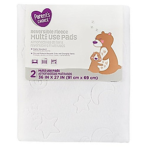 Parent's Choice Reversible Fleece Multi-Use Pads 2 Count, 100 Percent Waterproof