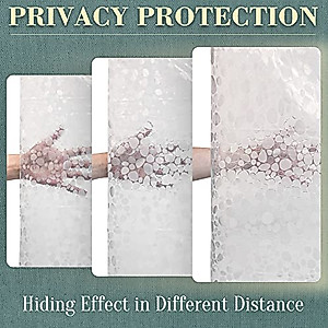 ABLUEN No Hook Shower Curtain or Liner - 8G Heavy Duty Cobblestone Bathroom Shower Curtain No Hooks Required, Waterproof Plastic & PVC Free, Standard Size 71 x 74, Pebble