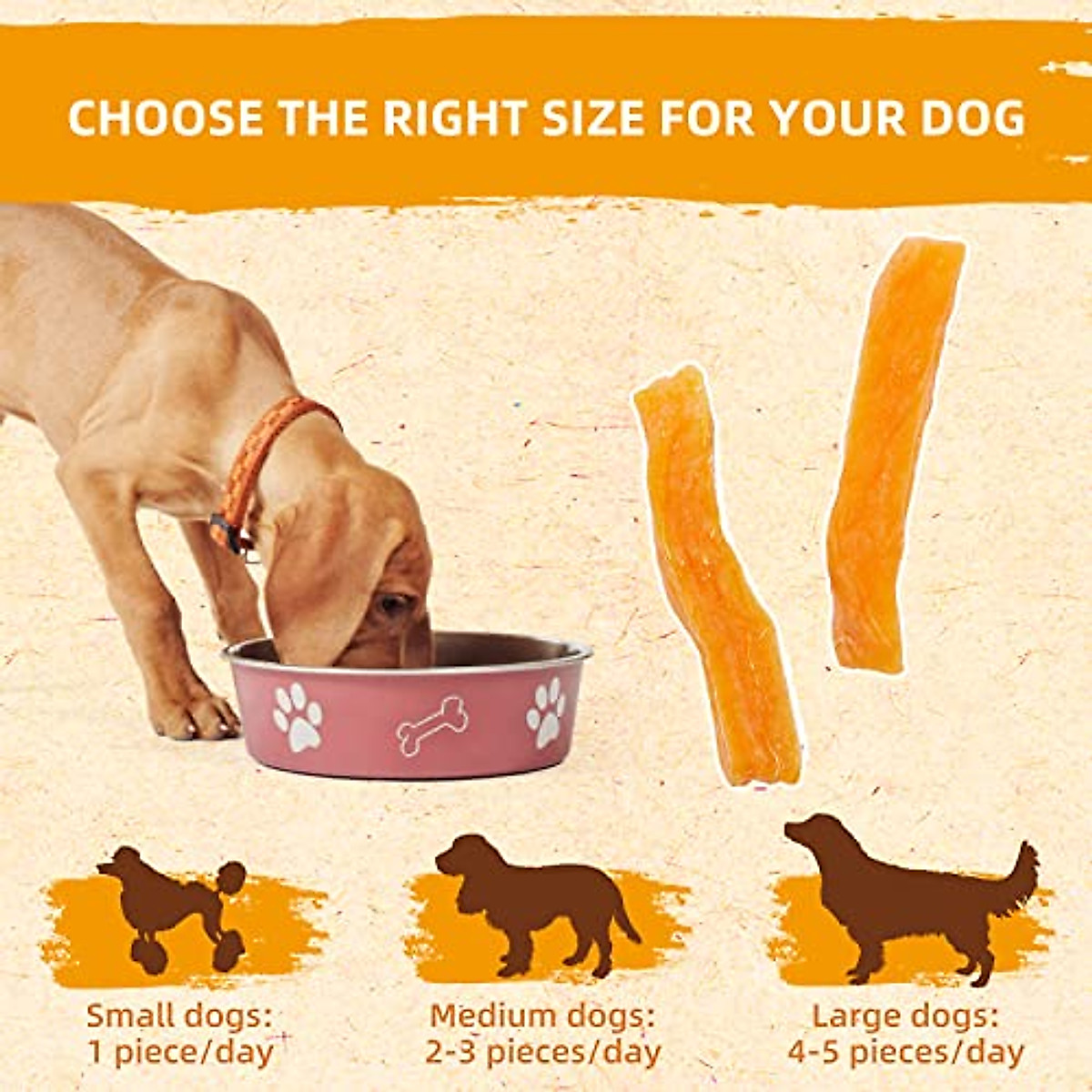 Jungle Calling Natural Sweet Potato Dog Treats, Low Fat, Skinless Sweet Potato Chews for Dogs Training Snacks