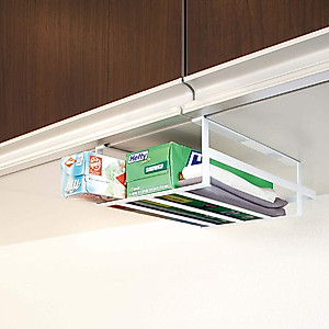 Yamazaki Tower Under Shelf Storage Rack – Hanging Kitchen Holder & Organizer, 約W15.5×D26×H9.5cm, White