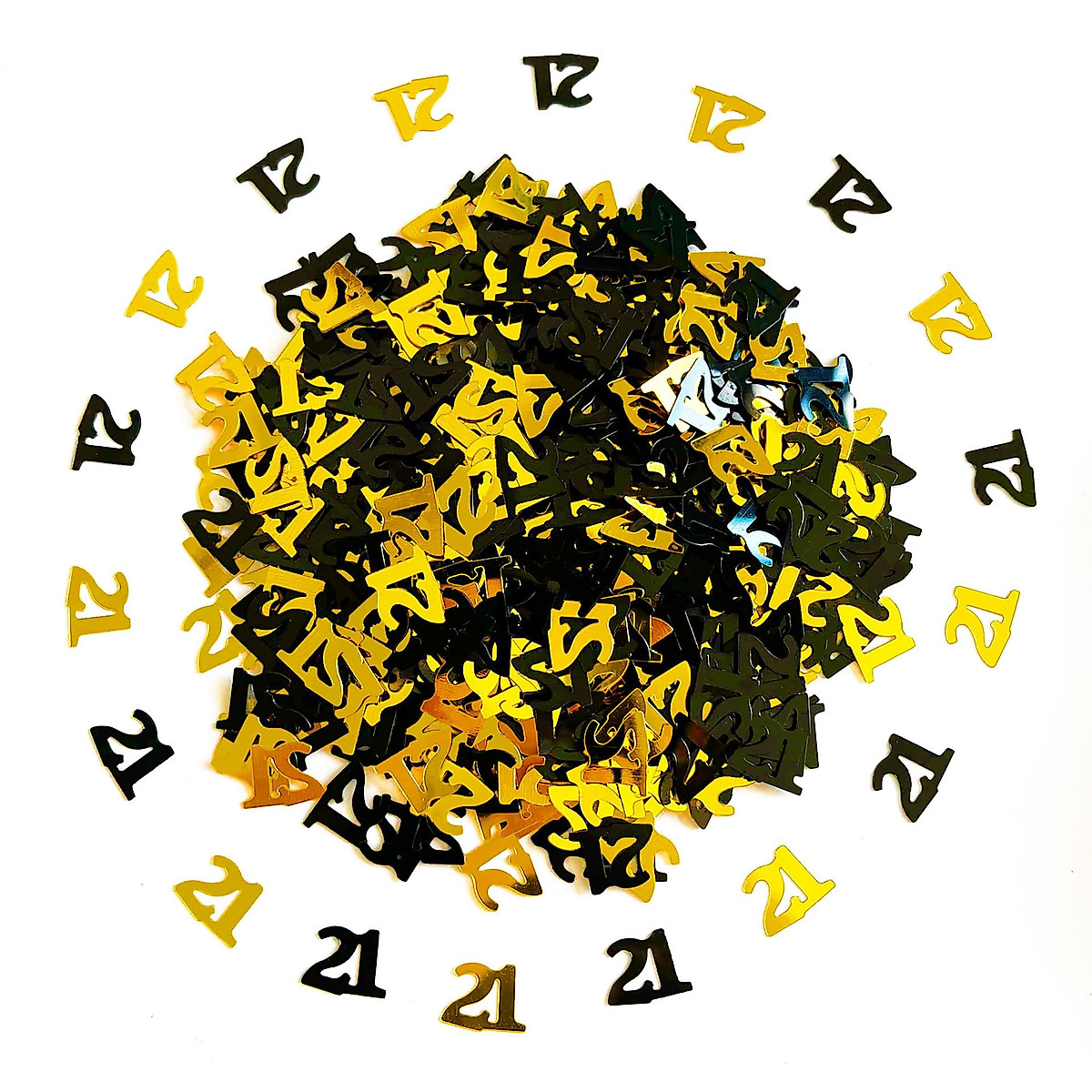 SHUNTAI Cheers to 21 Years Balloons Black and Gold Birthday Decorations 21st Birthday Balloons Latex Gold Confetti Balloon for Him Her 21 Anniversary Theme Happy Birthday Party Decor 12 inch