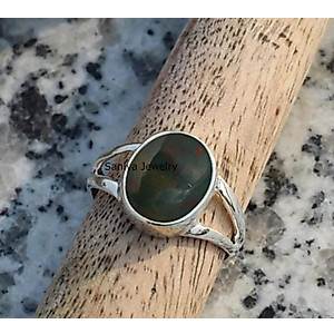 Ring For Women Bloodstone Gemstone Pure 925 Sterling Silver Jewelry Handmade Gift For Her