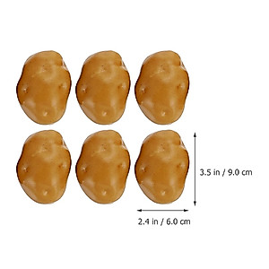 6pcs Fake Vegetables Simulation Potato Props Fake Potato Tabletop Decor Home Accents Decor Food Decor Faux Potatoes Desk Topper Potato Heads Model Potato Decoration Home Potato Prop Pu Food