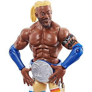WWE Top Picks Elite Kofi Kingston Action Figure with Universal Championship6 in Posable Collectible Gift for WWE Fans Ages 8 Years Old and Up
