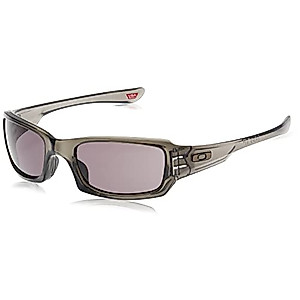 Oakley Men's OO9238 Fives Squared Polarized Rectangular Sunglasses, Grey Smoke/Warm Grey, 54 mm