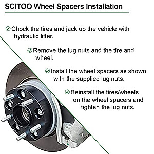 SCITOO 4X 8x170 2 inch Wheel Spacers 8x170mm 8 Lug 14x1.5 Studs 130mm Compatible with for F-250 for F-350 Super Duty