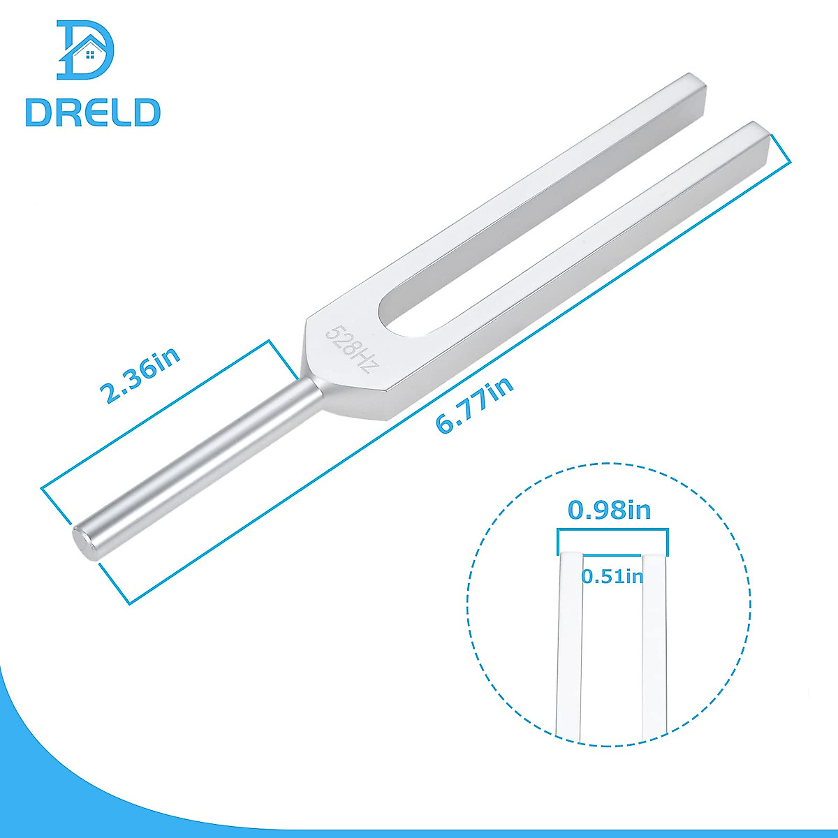 Tuning Fork, 528 Hz Tuning Fork with Silicone Hammer and Cleaning Cloth, Solfeggio Tuning Fork for DNA Repair Healing, Sound Healing, Sound Therapy, Vibration
