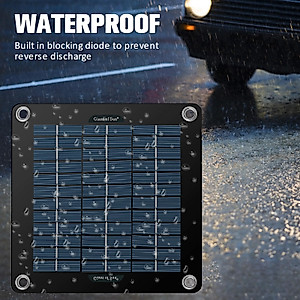 Upgraded 10W Solar Panel Kit, 12V Waterproof Solar Trickle Charger, Portable Solar Powered Charger Kit with 4 Suction Cups, Lightweight High Efficiency Car Battery Maintainer for Car Boat RV