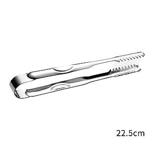 Cabilock 3 PCS Stainless Steel Ice Tongs with Teeth, 8 Inch Serving Tongs Apppetizer Tongs for Coffee Bar, Tea Party, Desserts Party, Sugar and Ice Bucket