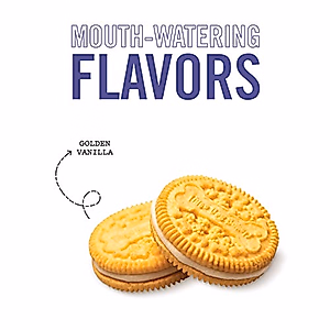 Three Dog Bakery Lick'n Crunch Sandwich Cookies Premium Dog Treats with No Artificial Flavors, Golden & Vanilla Flavor, 13 Ounces