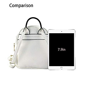 LA DEARCHUU Mini Backpack Purse for Women Soft Faux Leather Travel Backpack Casual Lightweight Daypack for Teen Girls (Lichee Pattern White)