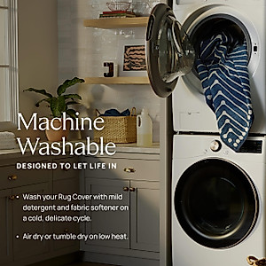 RUGGABLE x Jonathan Adler Washable Rug - Perfect Modern Area Rug for Living Room, Bedroom, Kitchen & Dorm Room - Stain & Water Resistant - Durable, Inkdrop Black/Ivory 2'x3' (Standard Pad)