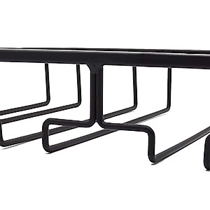 RONYOUNG Wine Glass Holder - Stemware Rack Under Cabinet Metal Wine Glass Holder Glasses Storage Hanger Organizer for Cabinet Kitchen Bar (3 Rows,Black)