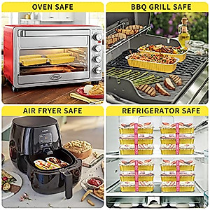 HEYYUMI 11.4oz Mini Loaf Pans with Lids and Spoons 40 Pack, Aluminum Foil Narrow Cake Pans,Rectangle Baking Pans,Cupcake Cups Muffin Tins,Disposable Ramekins Containers for Mini Bread Brownie - Gold