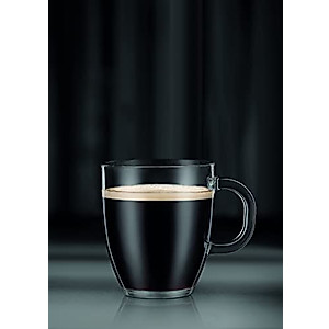 Bistro Coffee Mug Single-Wall Glasses, 12 Ounce (2-Pack), Clear