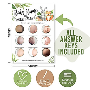 75 Woodland Who Knows Mommy Best, Baby Prediction and Advice Cards etc, 25 Guess How Many Cards - 8 Double Sided Cards Baby Shower Games Funny, How Many Kisses Game Baby Shower Decorations