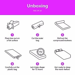 King Size Mattress,6 Inch Base Foam Mattress in a Box,Medium-Firm,Pressure Relief&Temperature Regulation,CertiPUR-US Certified,White