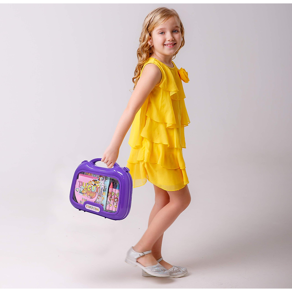 Gift Boutique Paw Patrol Coloring and Activity Carry Case, includes Jumbo Crayons, Stickers, Mess Free Crafts, Doodle Pad, Gift Boutique Bookmark, Reuse Me Stickers, for Girls, Toddlers and Kids