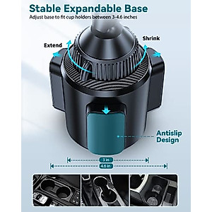 EXELIQ Magnetic Cup Holder Phone Mount for Magsafe, [Powerful Magnet] Flexible Tri-Pivot Cup Phone Holder for Car, Tesla, Truck, SUVs, Compatible with iPhone 14 13 12, Samsung and All Phones