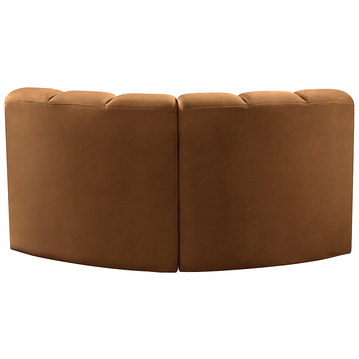 Meridian Furniture 103Saddle-S2B Arc Collection Modern | Contemporary Modular Sofa with Soft Saddle Velvet, Deep Channel Tufting, Modular Design, 60 W x 33 D x 30 H, Saddle