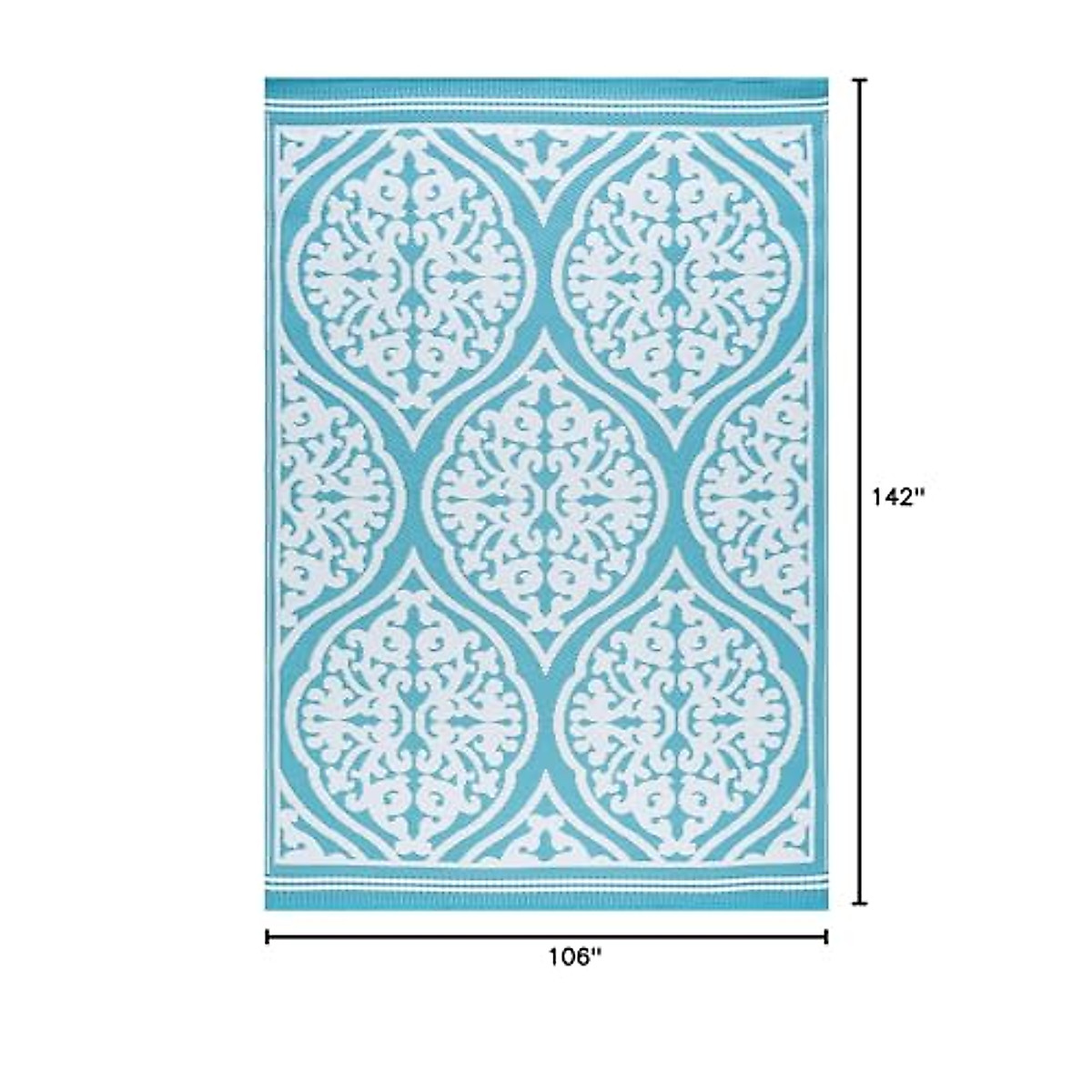 Reversible Plastic Straw, Water Resistant Outdoor Rug 9x12 for Patio, Deck, Porch, Camping, RV | Fade Resistant Outside Area Rugs for Patios | Size 8'10'' x 11'10''