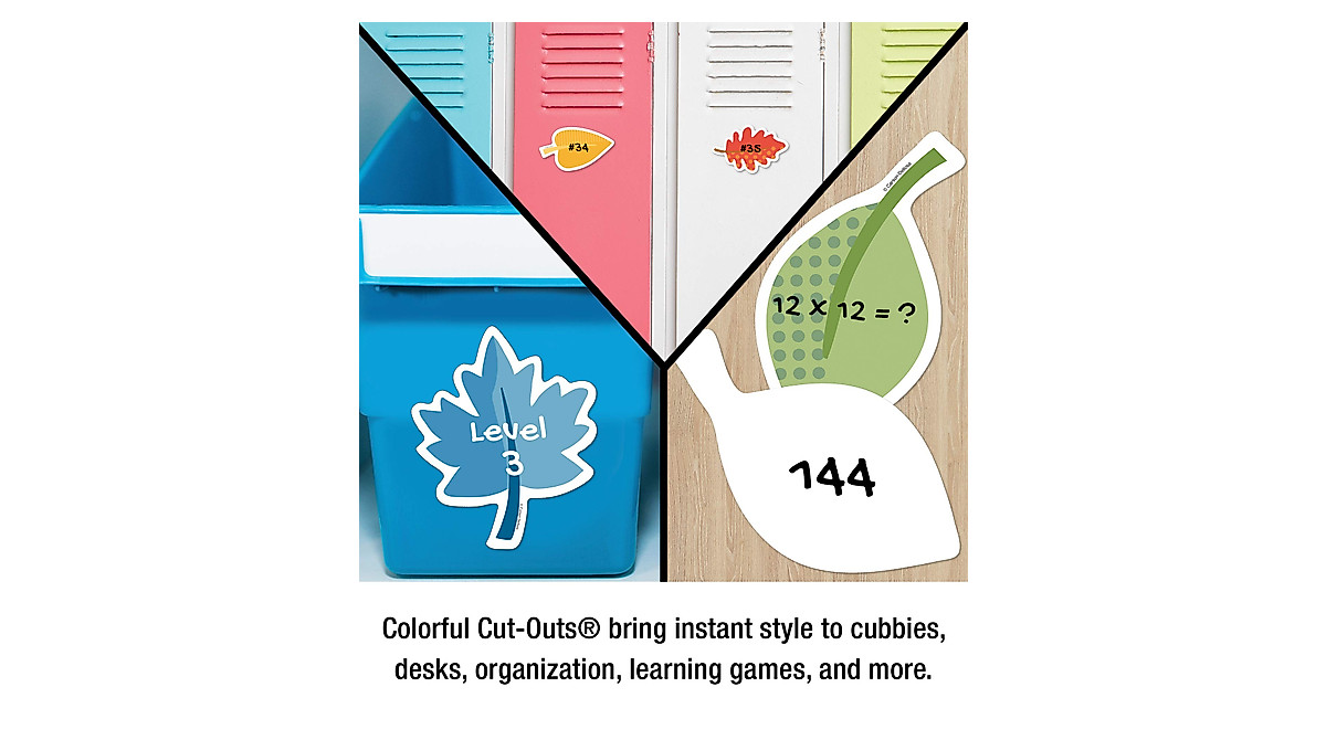 Colorful Fall Leaf Cutouts for Classroom Decor - Carson Dellosa