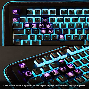 League of Legends Custom Keycaps (Champion Ashe) - Laser Engraved with Each Champion's Portrait, Passive, and Skills. Fit with Any Mechanical Keyboard. League of Legends Gift for Gamers