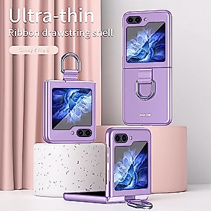 Kowauri for Samsung Galaxy Z Flip 5 5G Case with Ring,Slim Anti-Fall Shockproof Protective Phone Cover Case for Samsung Galaxy Z Flip 5 5G 2023 (Green)