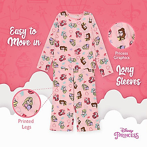 Disney Girls' Princess 5-Piece Loose-Fit Pajamas Set, ONCE UPON A TIME, 4