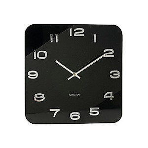 Karlsson Vintage Square Glass Clock - Black