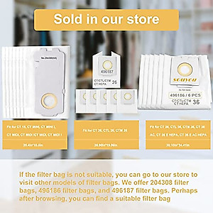 Souyou 204308 6 Pcs Set CT Mini/Midi -2/5 Filter Bag Compatible with fes-tool CT MINI, CT MINI I, CT MIDI and CT MIDI I manufactured from 2019 onwards, CTC MINI/MIDI and CT 15, Reusable