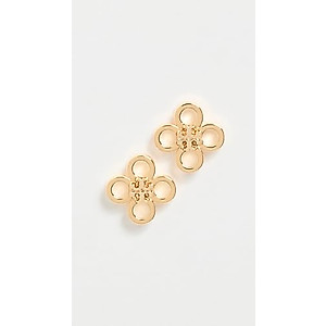 Tory Burch Women's Small Kira Clover Stud Earrings, Tory Gold, One Size