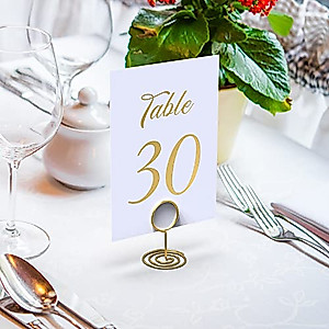 Gold Table Numbers 1-30 for Wedding Reception - Gold Foil Table Number Cards 4x6 Inch with Head & Gift Table - Restaurant Table Numbers - Wedding Numbers for Tables Card Stock Wedding Table Numbers