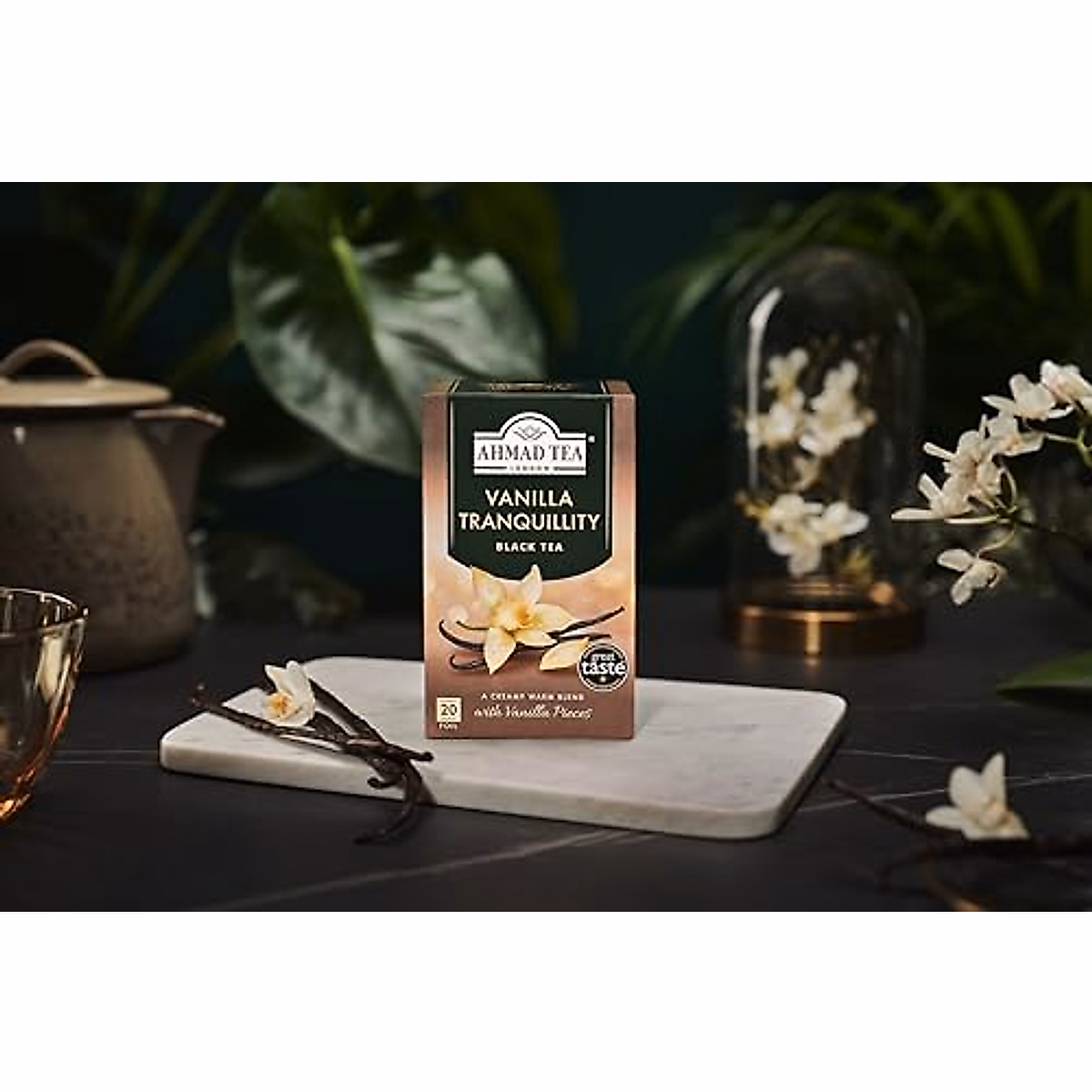 Ahmad Tea Black Tea, Vanilla Tranquility Teabags, 20 ct (Pack of 6) - Caffeinated & Sugar-Free