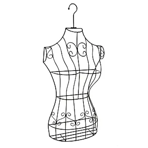 MyGift Black Metal Hanging Full Body Torso Mannequin for Sewing Dress Form and Boutique Display