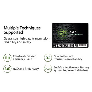 Silicon Power 240GB SSD 3D NAND With R/W Up To 560/530MB/s S56 SLC Cache Performance Boost SATA III 2.5" 7mm (0.28") Internal Solid State Drive (SP240GBSS3S56B25AZ)