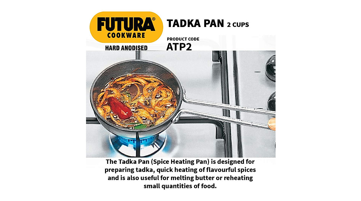 Futura Anodised Heating Pan 4.72 IN Black for Efficient Spice Heating