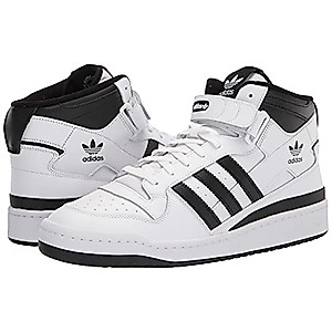 adidas Men's Forum Mid Sneaker, White/Black/White, 9