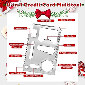 Yinkin Dad Keychain Key Rings Dad Gifts Stocking Stuffers for Men Multitool Credit Card Father's Day Gift Multi Functional Tool Stainless Steel Wallet Bottle Opener