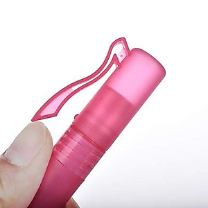 10ml Pen Clip Fine Mist,10 Pcs Plastic Frosted Atomizer Vials Empty Portable Refillable Pump Spray Bottle Perfume hand Sample Tube Travel Makeup Container (Color Random)