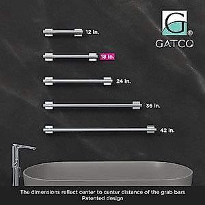 Gatco 942 Elevate 18" L Grab Bar, Chrome/Stainless Steel ADA Compliant Safety Grab Bar