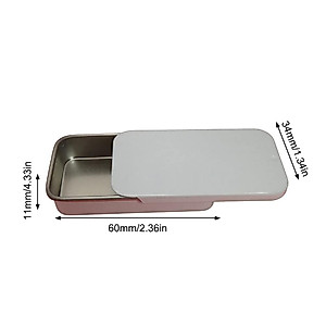 Mini Iron Box Tinplate Push Case Metal Rectangular Mini Tin Box Candy Cases Bins Jar Hinged Containers Small Organizer Box(80x34x10mm,Black)